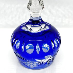 Vintage COBALT ROYAL BLUE Wine Glass Goblet Hock Cut-to-clear 24% Pbo ...