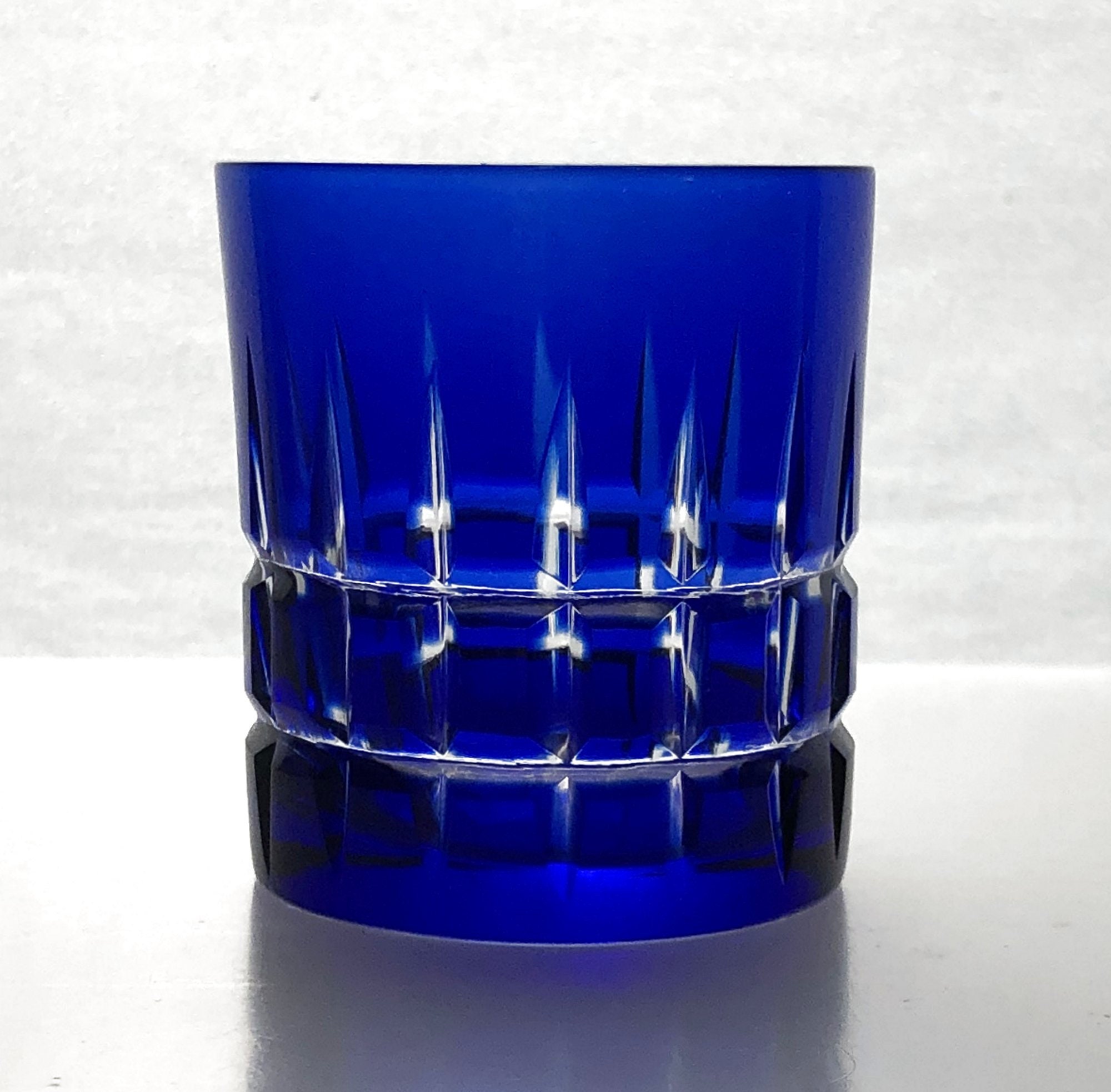 Vintage COBALT Royal BLUE Shot Glass Cut-to-clear Full 24%pbo Lead ...