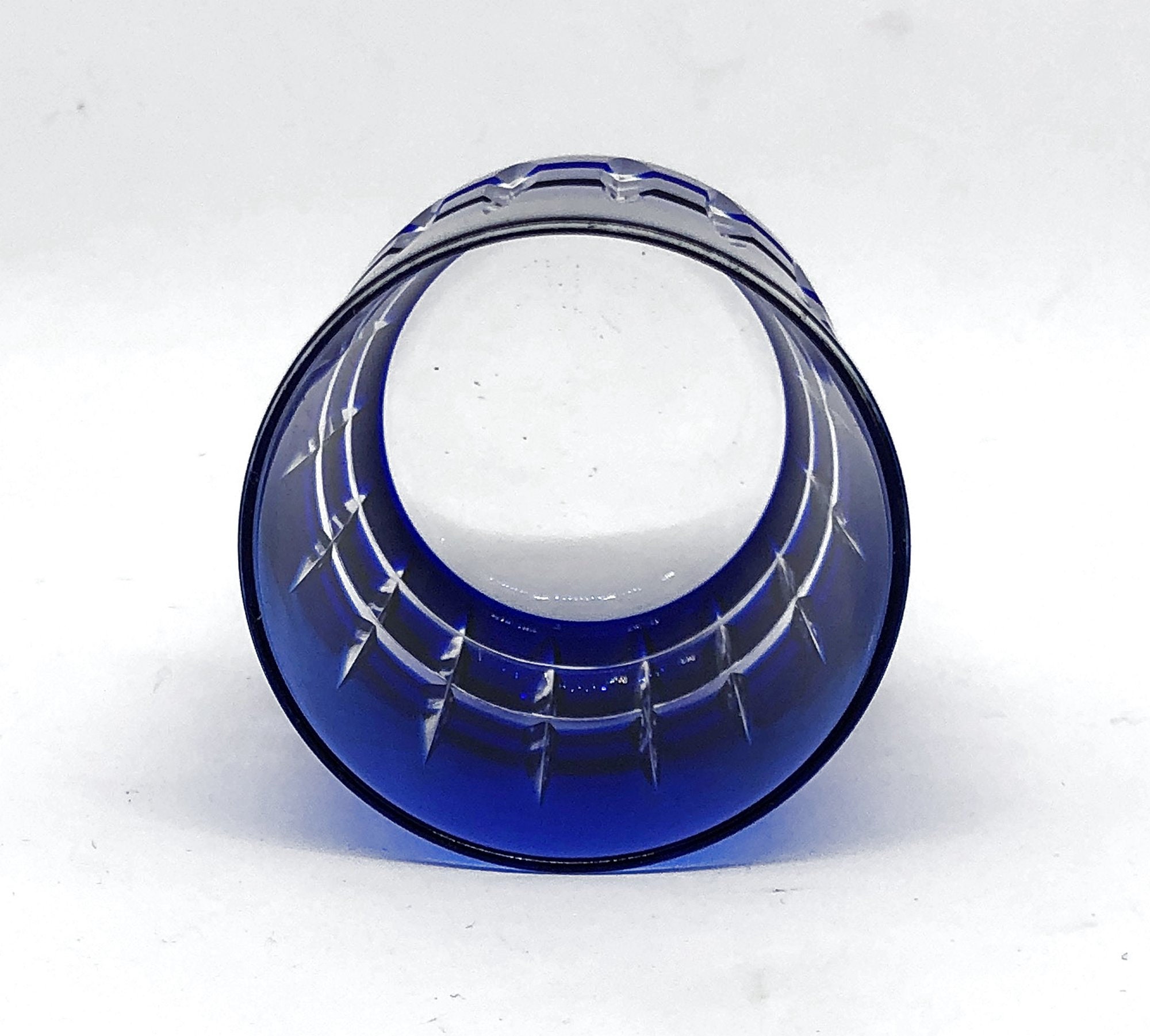 Vintage COBALT Royal BLUE Shot Glass Cut-to-clear Full 24%pbo Lead ...