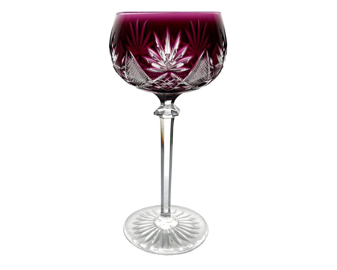 Antique AMETHYST PURPLE Wine Glass Goblet Cut-to-clear Lead Crystal ...