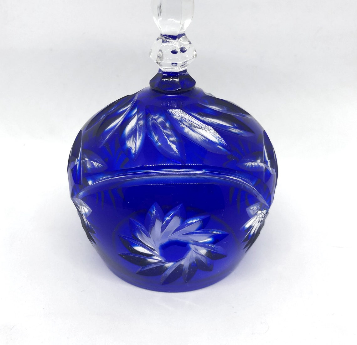COBALT ROYAL BLUE Wine Glass Goblet Hock Cut-to-clear 24% Lead - Etsy