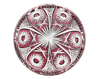 Large Red Crystal Bowl - Etsy