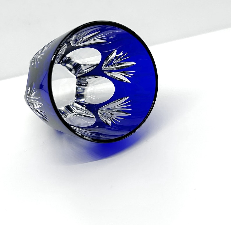 Vintage ROYAL COBALT BLUE Juice Glass Tumbler Hock Cut-to-clear 24% ...