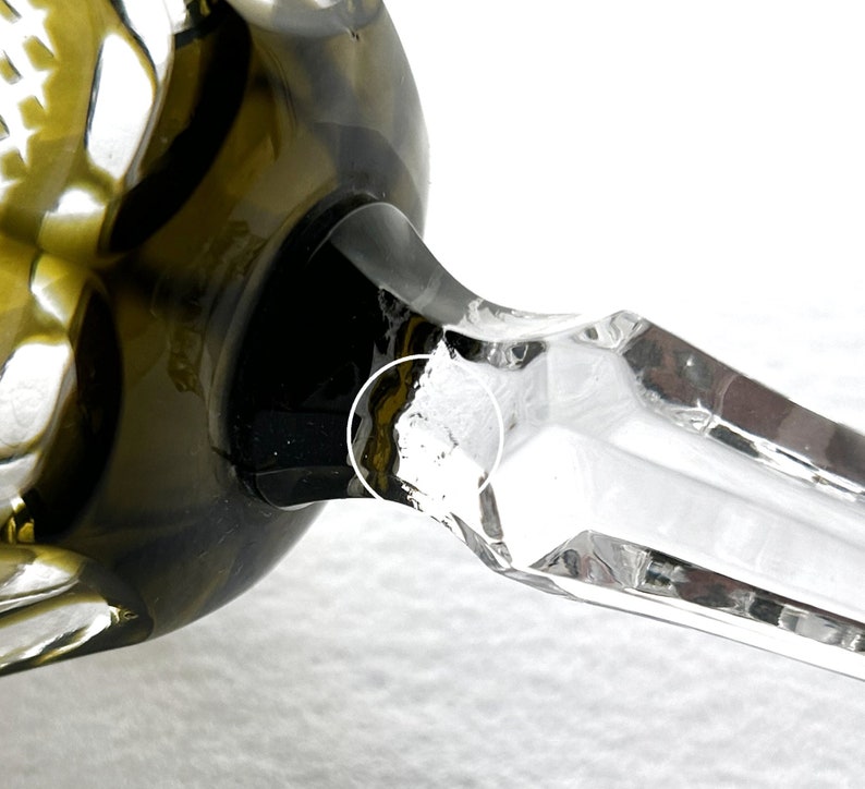 Vintage OLIVE GREEN Wine Glass Goblet Hock Cut-to-clear 24% - Etsy