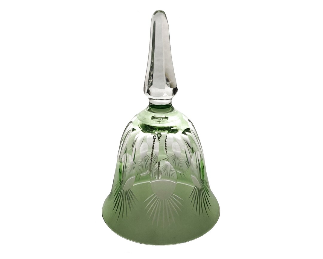 Fine Vintage EMERALD GREEN Tulip-shaped Dinner Bell Glass Hock Cut-to ...