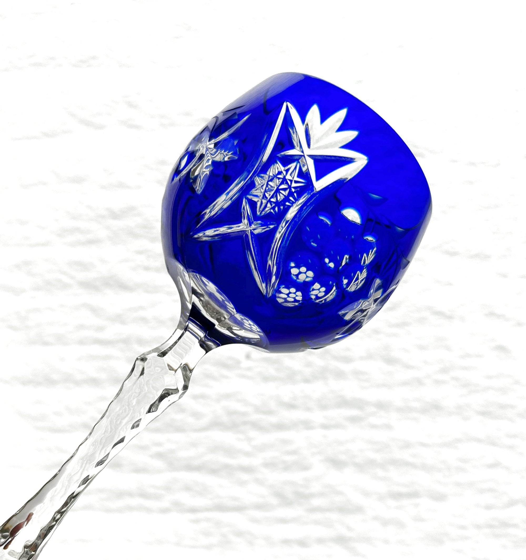 MOSEL Grape COBALT BLUE Wine Glass Goblet Hock Cut-to-clear 24% Lead ...