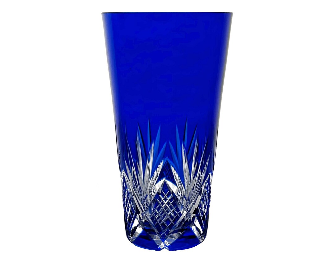 Antique ROYAL COBALT BLUE Brandy & Soda Juice Glass Cut-to-clear 24% ...