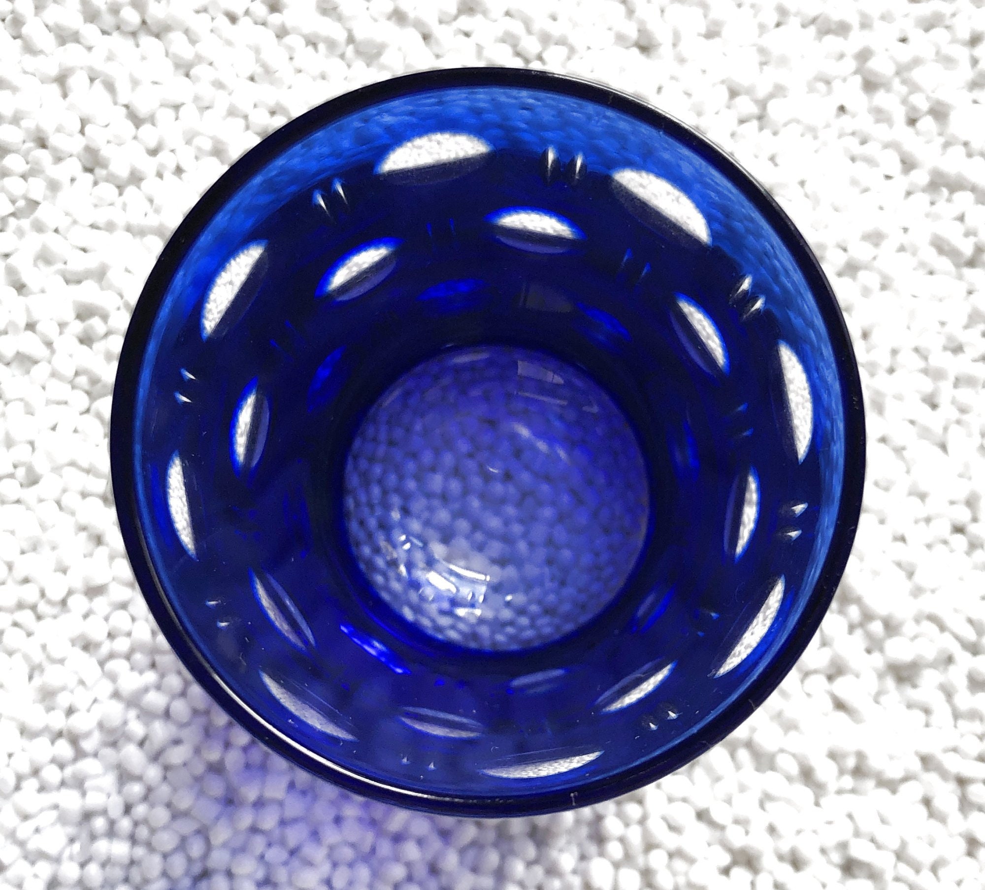 Vintage COBALT BLUE Double Shot Glass Cut-to-clear 24%pbo Lead - Etsy