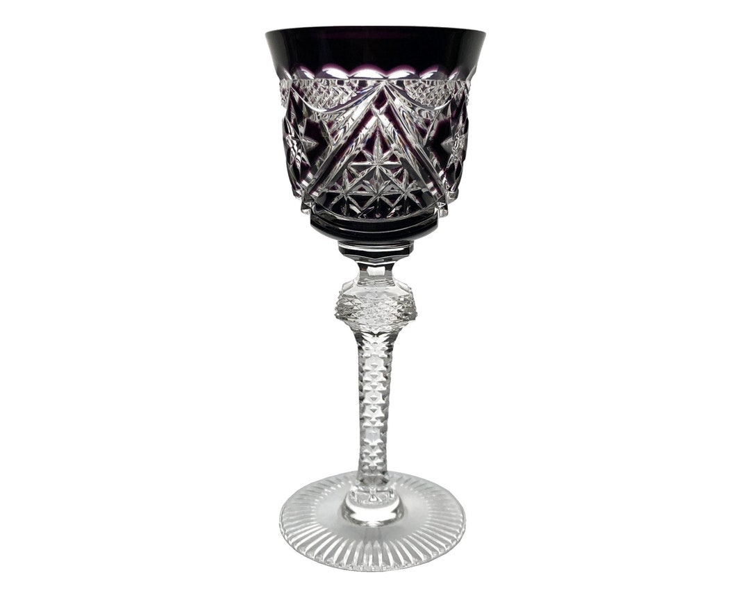 SENECA Pattern AMETHYST Cordial Hock Glass Cut-to-clear 30% Pbo Crystal ...