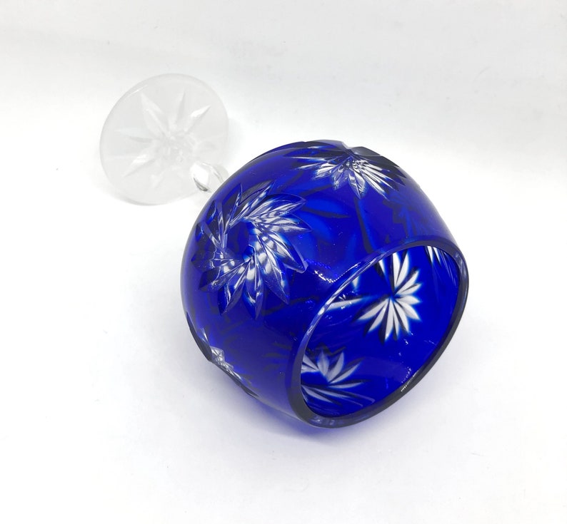 COBALT ROYAL BLUE Wine Glass Goblet Hock Cut-to-clear 24% Lead - Etsy