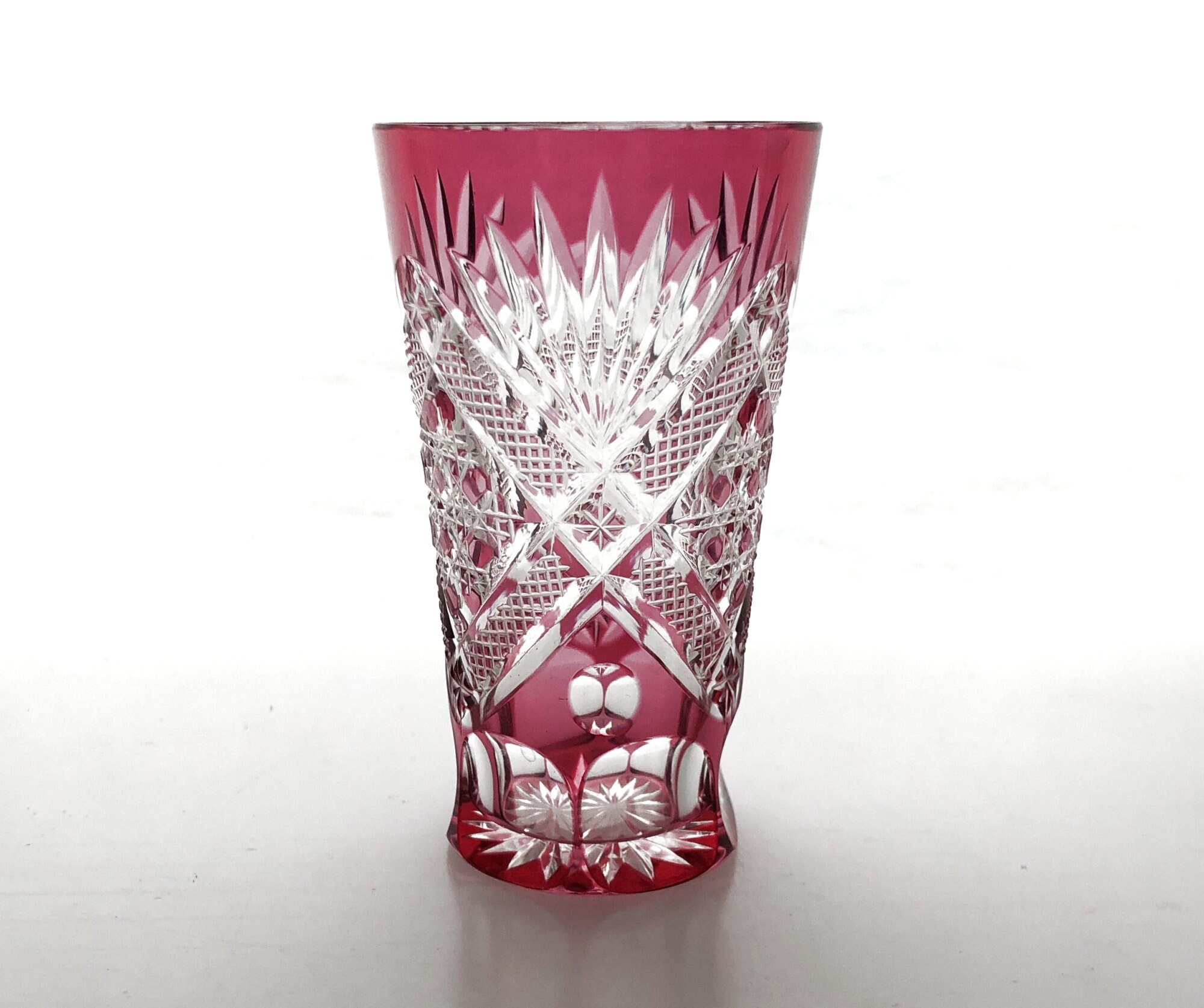 Antique CRANBERRY RED PINK Juice Glass Cut-to-clear 24% Lead - Etsy