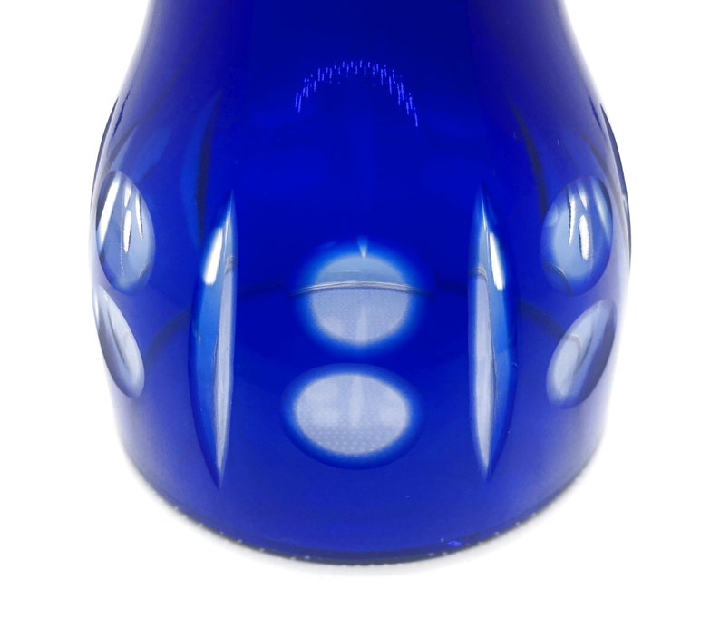 Mid-century Modern COBALT BLUE Juice Glass Cut-to-clear 24% Lead ...