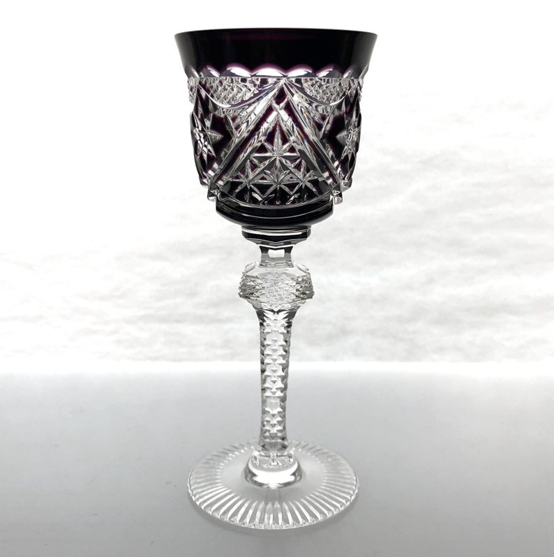 SENECA Pattern AMETHYST Cordial Hock Glass Cut-to-clear 30% Pbo Crystal ...