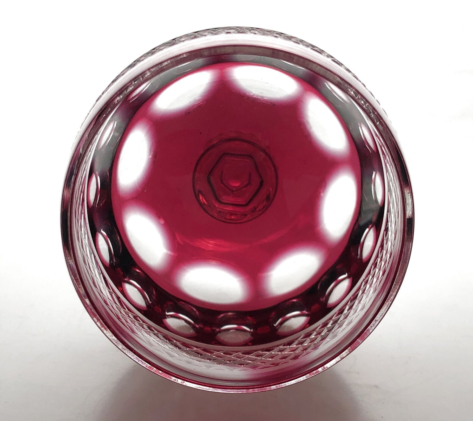 Vintage Deep CRANBERRY RED Wine Glass Goblet Hock Cut-to-clear - Etsy