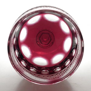 Vintage Deep CRANBERRY RED Wine Glass Goblet Hock Cut-to-clear 24% Lead ...