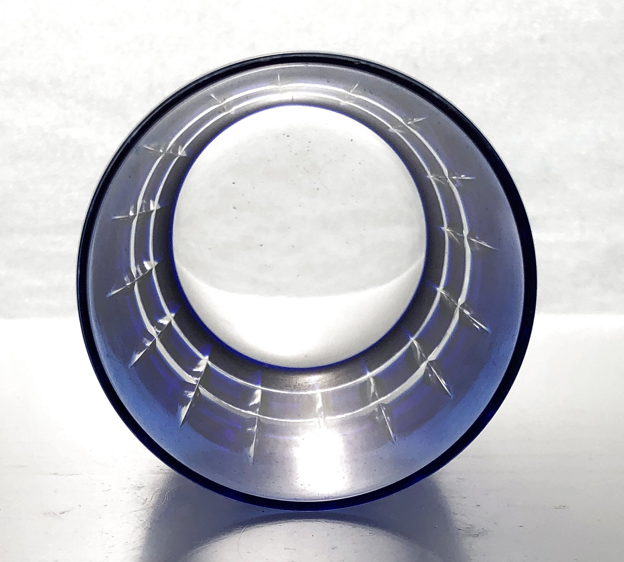 Vintage COBALT Royal BLUE Shot Glass Cut-to-clear Full 24%pbo Lead ...