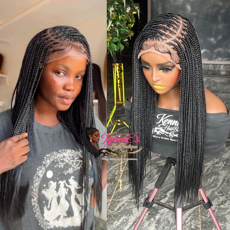 Handmade Braided Wig, C Cut Knotless, Glueless Closure - Etsy