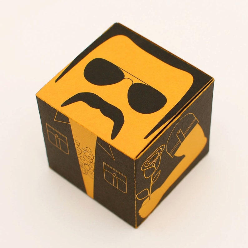 Mr. Moustache Marcel Printable Gift Box, Instant Download - Etsy