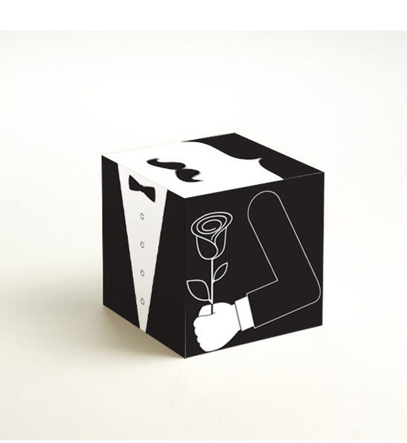 Mr. Moustache Modish Large Printable DIY Gift Box Instant - Etsy