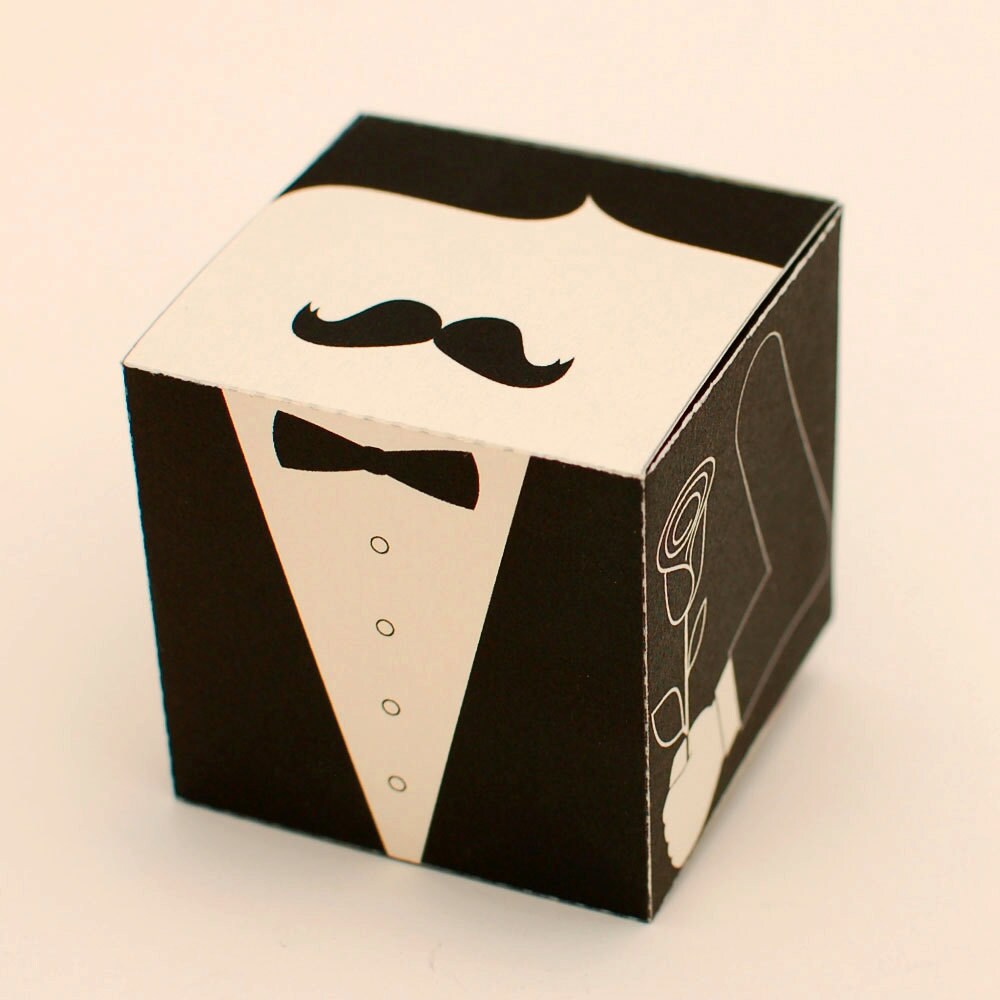 Mr. Moustache Modish Printable Fun Gift Box Instant Download | Etsy