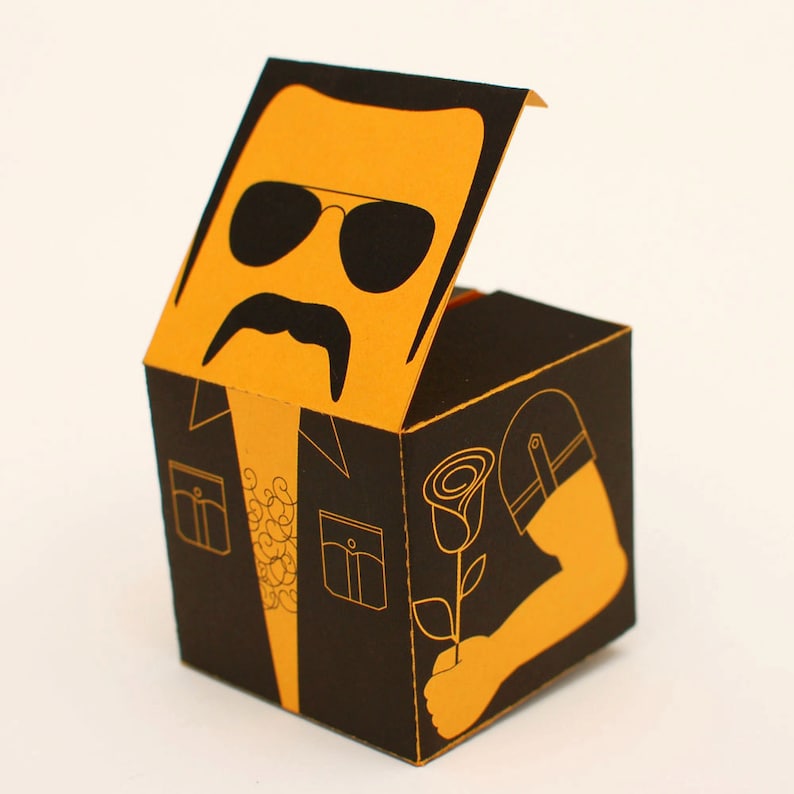 Mr. Moustache Marcel Printable Gift Box, Instant Download - Etsy
