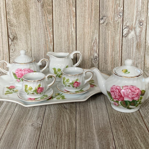 Pink Rose Tea Set - Etsy