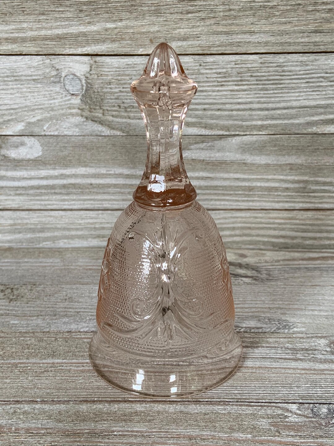 Vintage Pink Glass Collectible Bell - Etsy