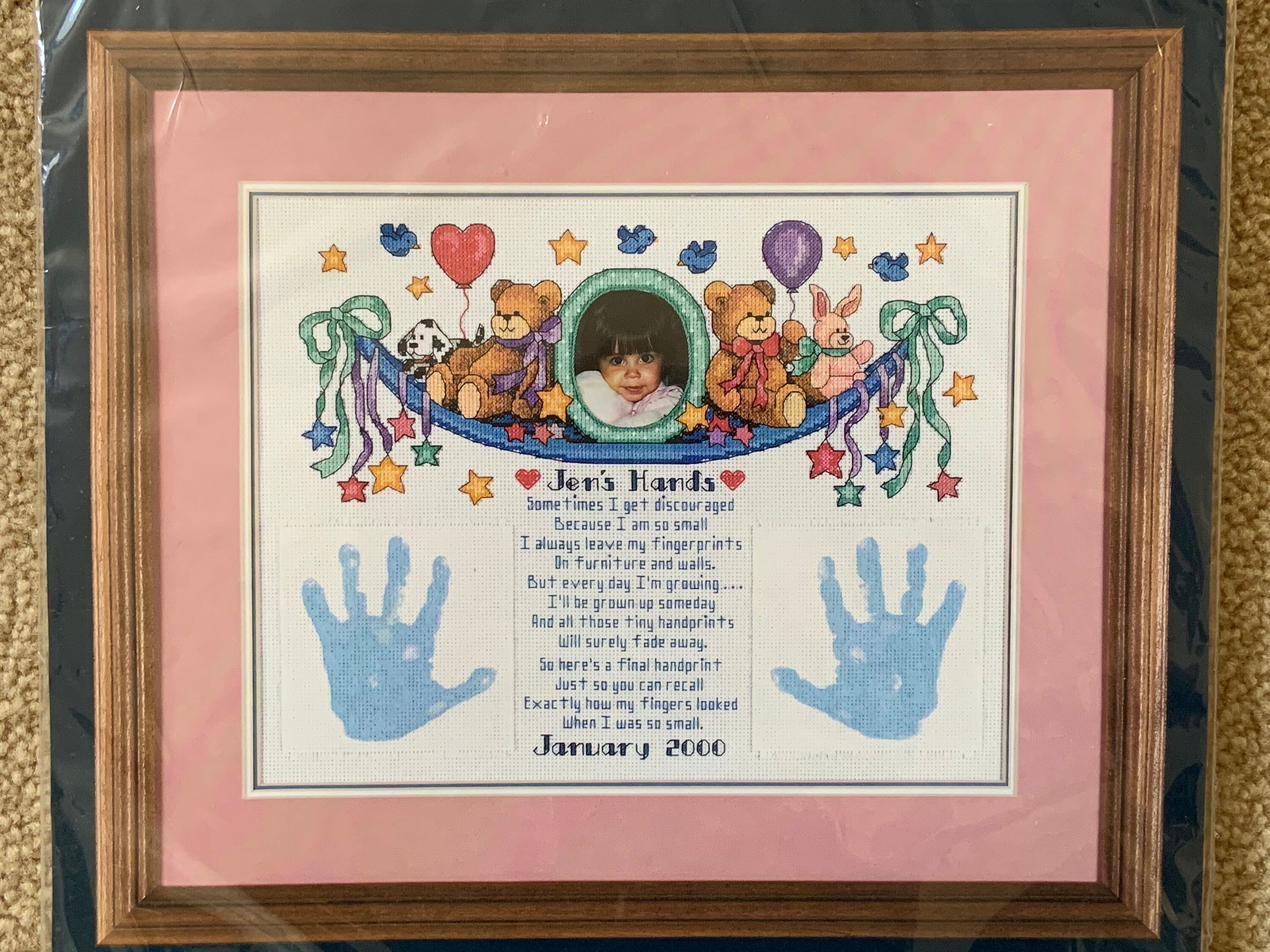 Vintage Counted Cross Stitch Kit little Handprints by Sunset Dimensions ...