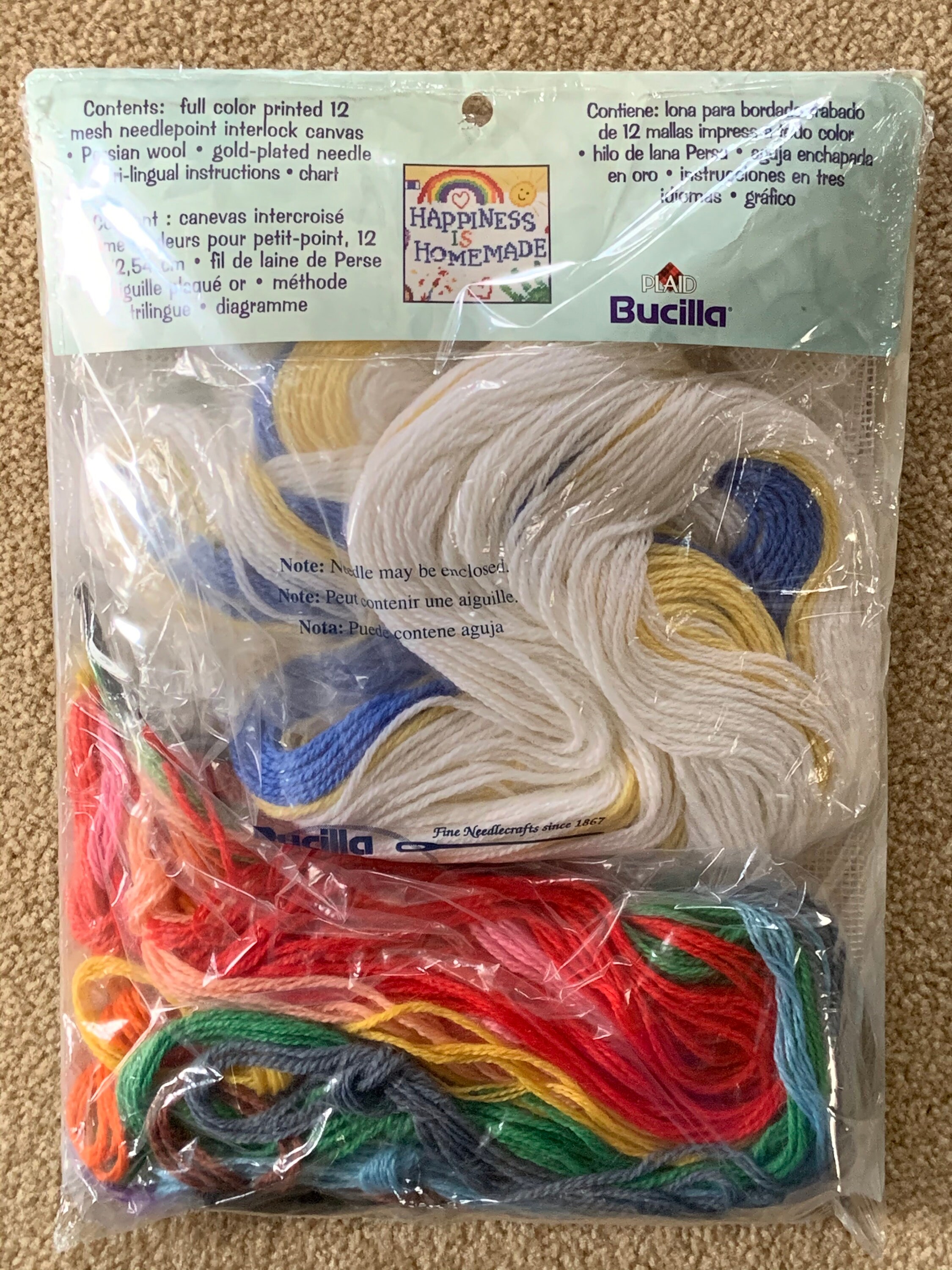 Vintage Personalized Needlepoint Kit happiness is - Etsy