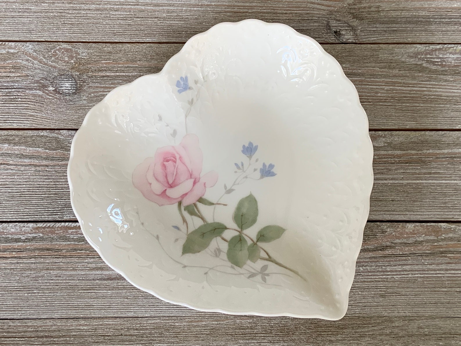 Vintage Heart Shaped Rose China Dish - by Mikasa - Etsy
