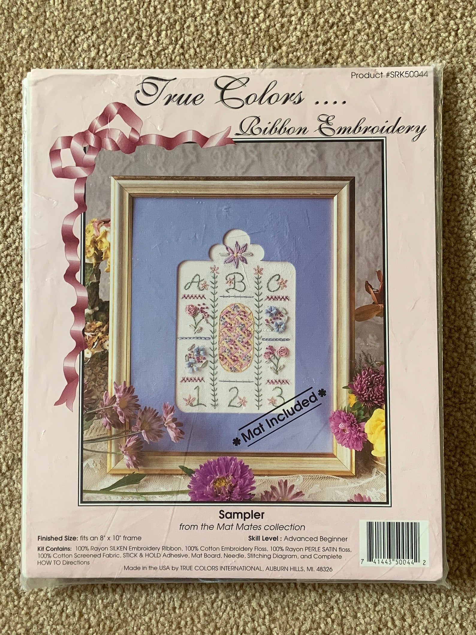 Vintage Stamped Ribbon Embroidery Kit - "sampler" by True Colors ...