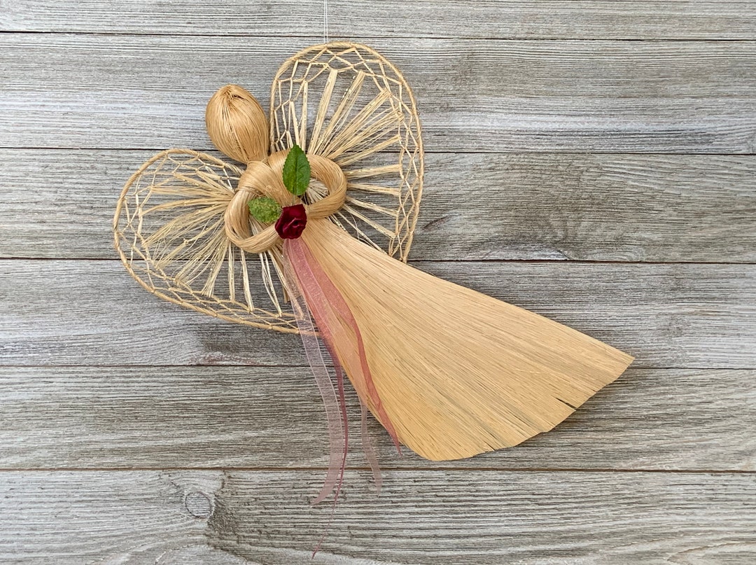 Raffia Hanging Angel Christmas Ornament - Etsy