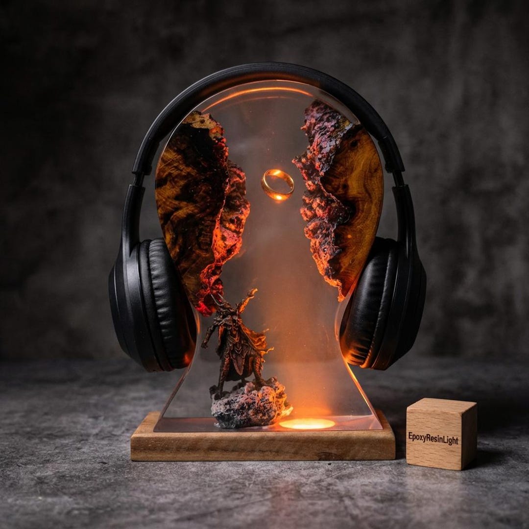 Fantasy Headphone Stand | Resin Ring Night Light, Gaming Desk Decor - Etsy