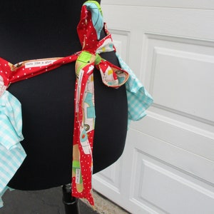 Glamping Red Tents and Trailers Half or Waist Apron, Gingham Ruffle in ...