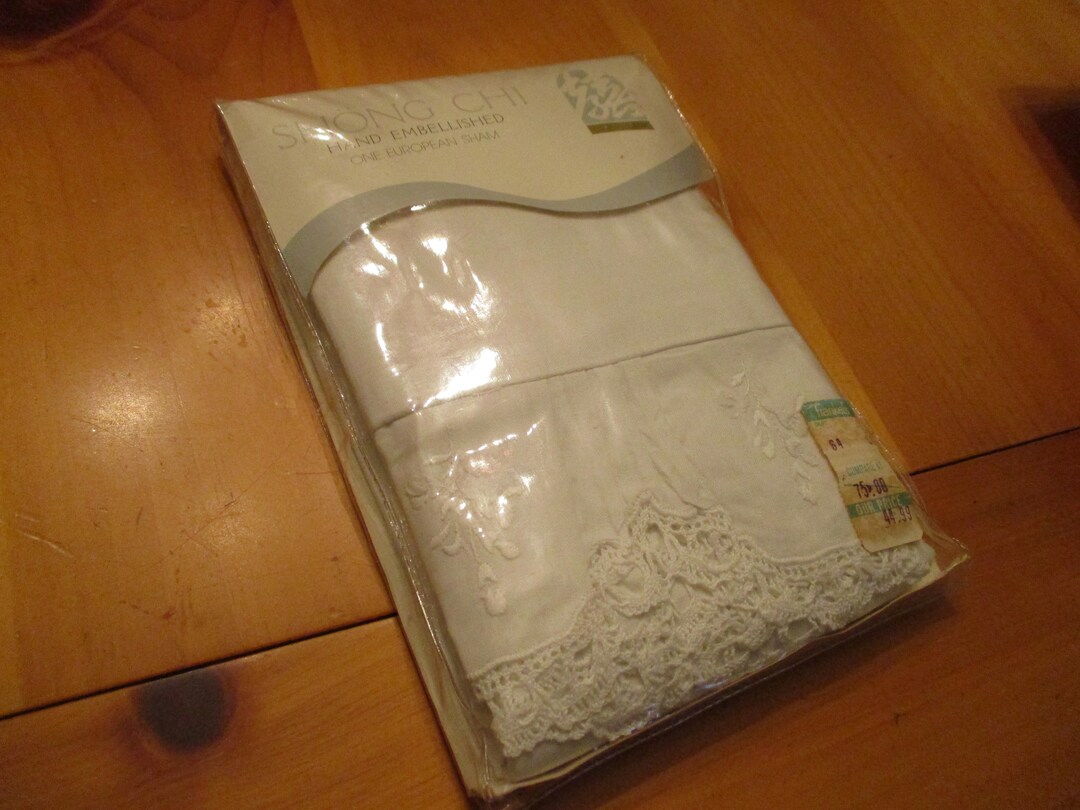 One Vintage Keeco Shong Chi Luxury Euro Sham Cluny Lace & Hand ...