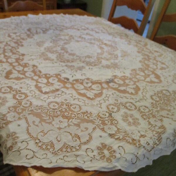 Round Lace Tablecloth - Etsy