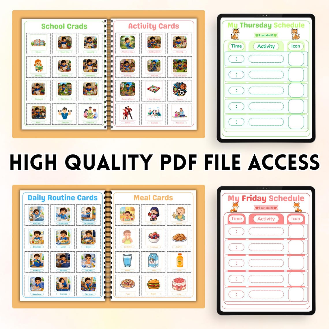 Editable Routine Cards for Kids | Daily Schedule & Chore Chart ...