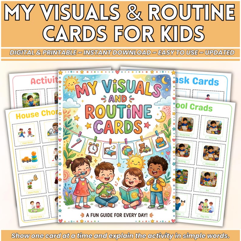 Editable Routine Cards for Kids | Daily Schedule & Chore Chart ...