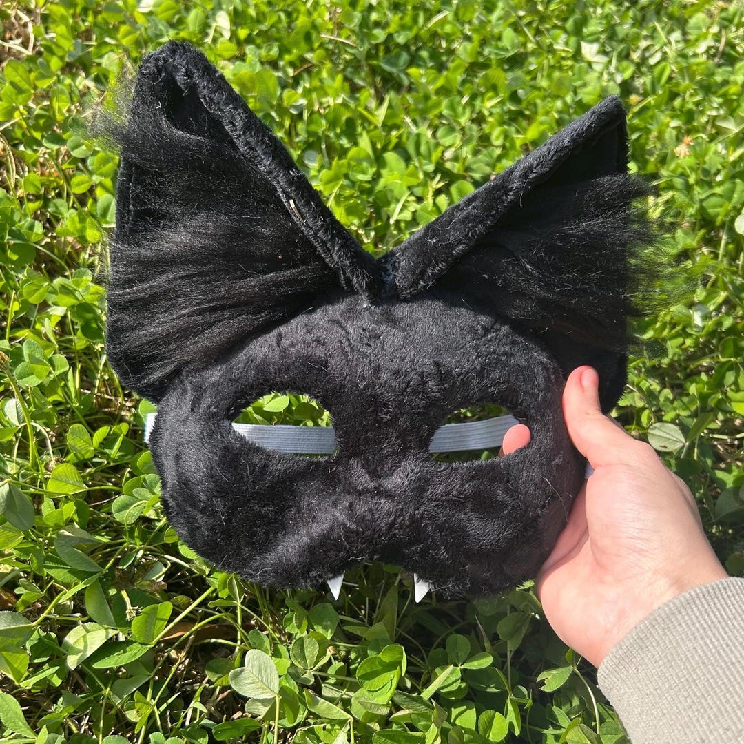 Bat / Black Cat Minky Therian Mask - Etsy