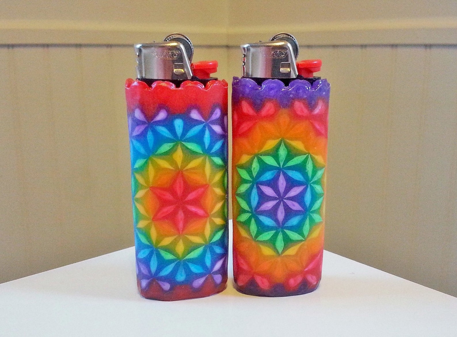 Flower of Life Perler Bead LIGHTER CASE - Purple - Red - Rainbow ...