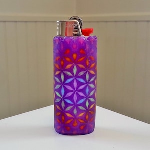 Flower of Life Perler Bead LIGHTER CASE Purple Glitter - Etsy
