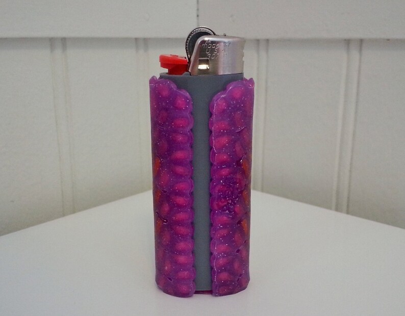 Flower of Life Perler Bead LIGHTER CASE Purple Glitter | Etsy