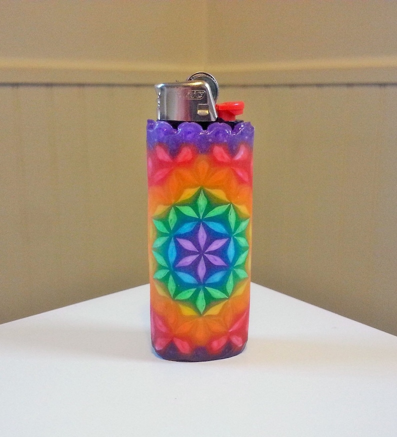 Flower of Life Perler Bead LIGHTER CASE - Purple - Red - Rainbow ...