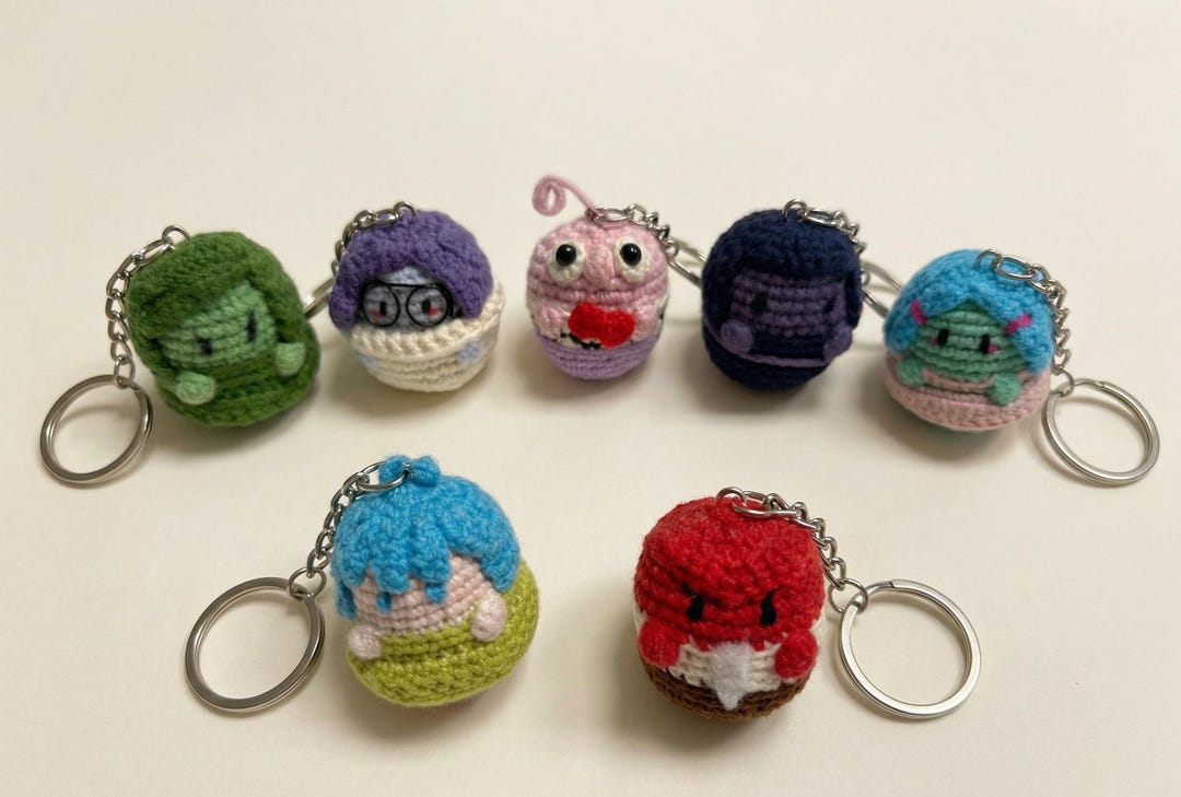Inside Out 2 Keychain Set, Joy Sadness Anxiety Anger Disgust ...