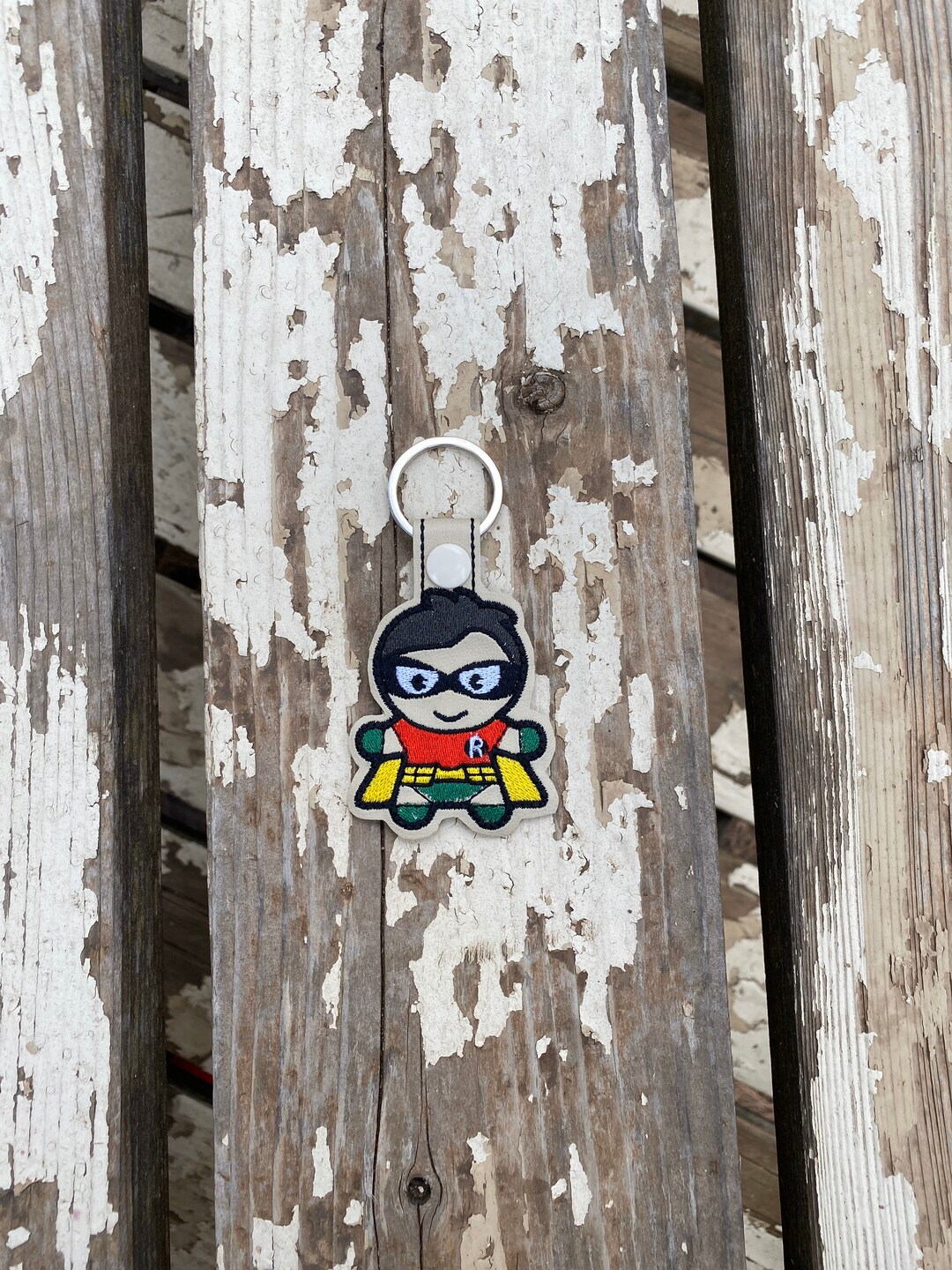 Robin Sidekick Embroidered Keyfob - Etsy