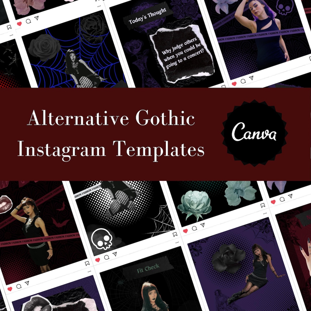 Alternative Gothic Instagram Templates Personal or Influencer Use ...