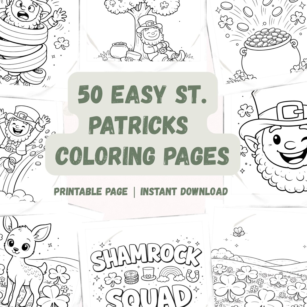 Easy St Patricks Coloring Pages for Kids | 50 St Patricks Day Printable ...