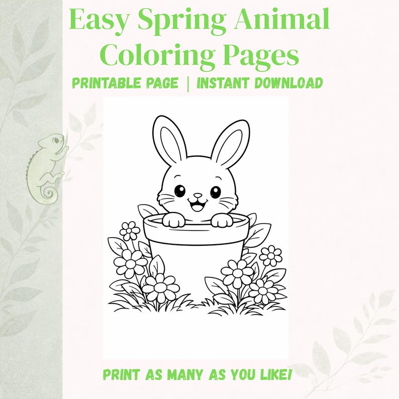 50 Easy Spring Animals Coloring Pages for Kids | Toddler Coloring Book ...