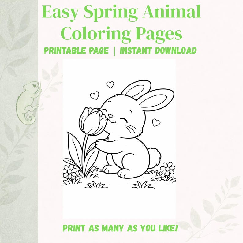50 Easy Spring Animals Coloring Pages for Kids | Toddler Coloring Book ...