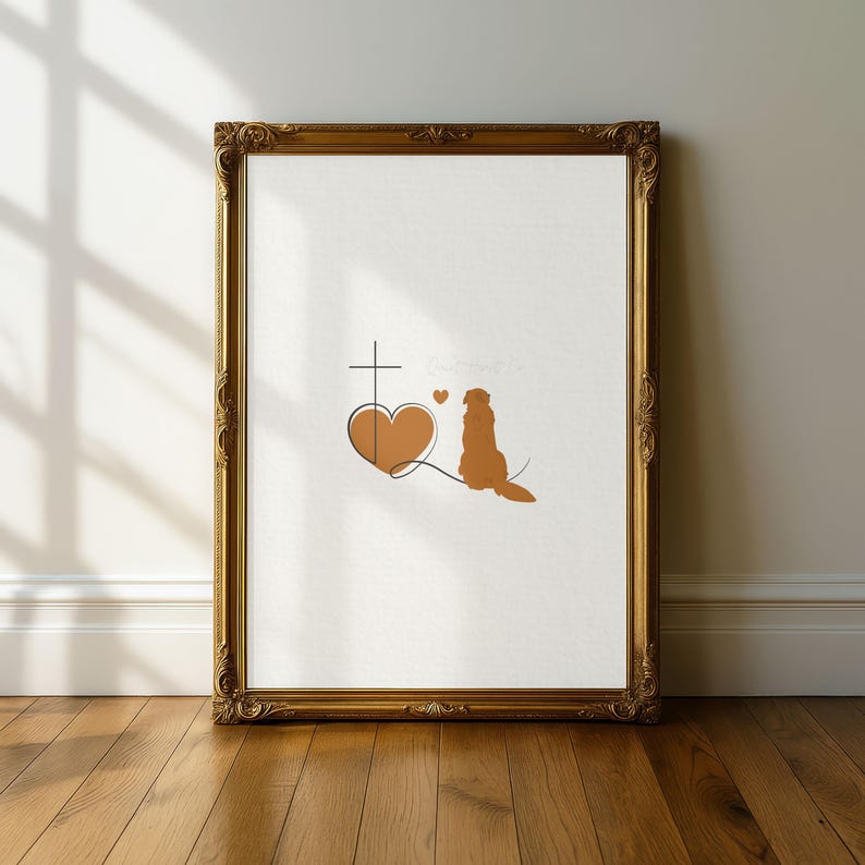 Mahogany Golden Retriever Christian Print, Dog Printable Wall Art, Pet ...